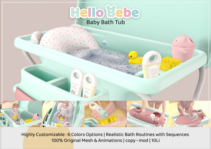 Second Life Marketplace - Hello Bebe - Baby Bath Tub